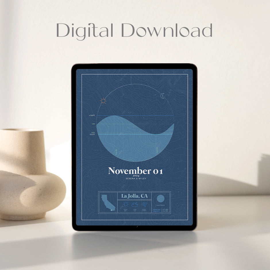 Personalized Tide Map Poster | Nautical Design | Salt Atlas